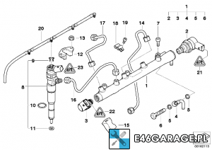 BMW E46 wymiana czujnika ciśnienia paliwa i regulatora paliwa ...